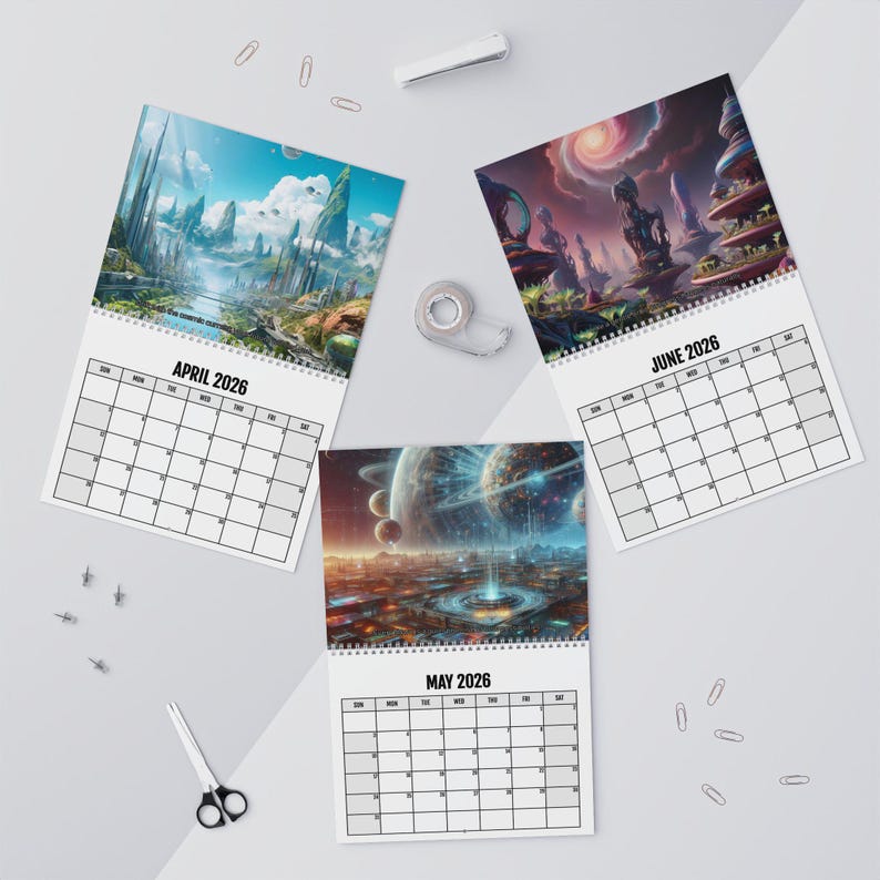 Sci-fi Fantasy Landscapes 2026 Wall Calendar Futuristic Alien Landscape ...