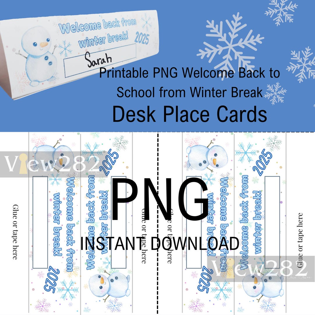 Holiday Back to School Desk Place Cards Welcome Back Winter Break ...
