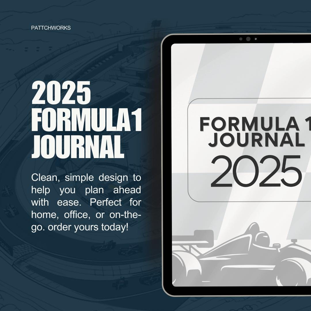 F1 Race Journal 2025 | F1 Race Planner 2025 | Formula 1 - Etsy