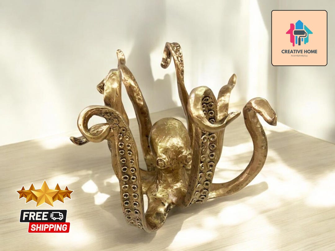 Octopus Coffee Cup Shelf | Mug Holder Stand | Ocean-themed Kitchen ...