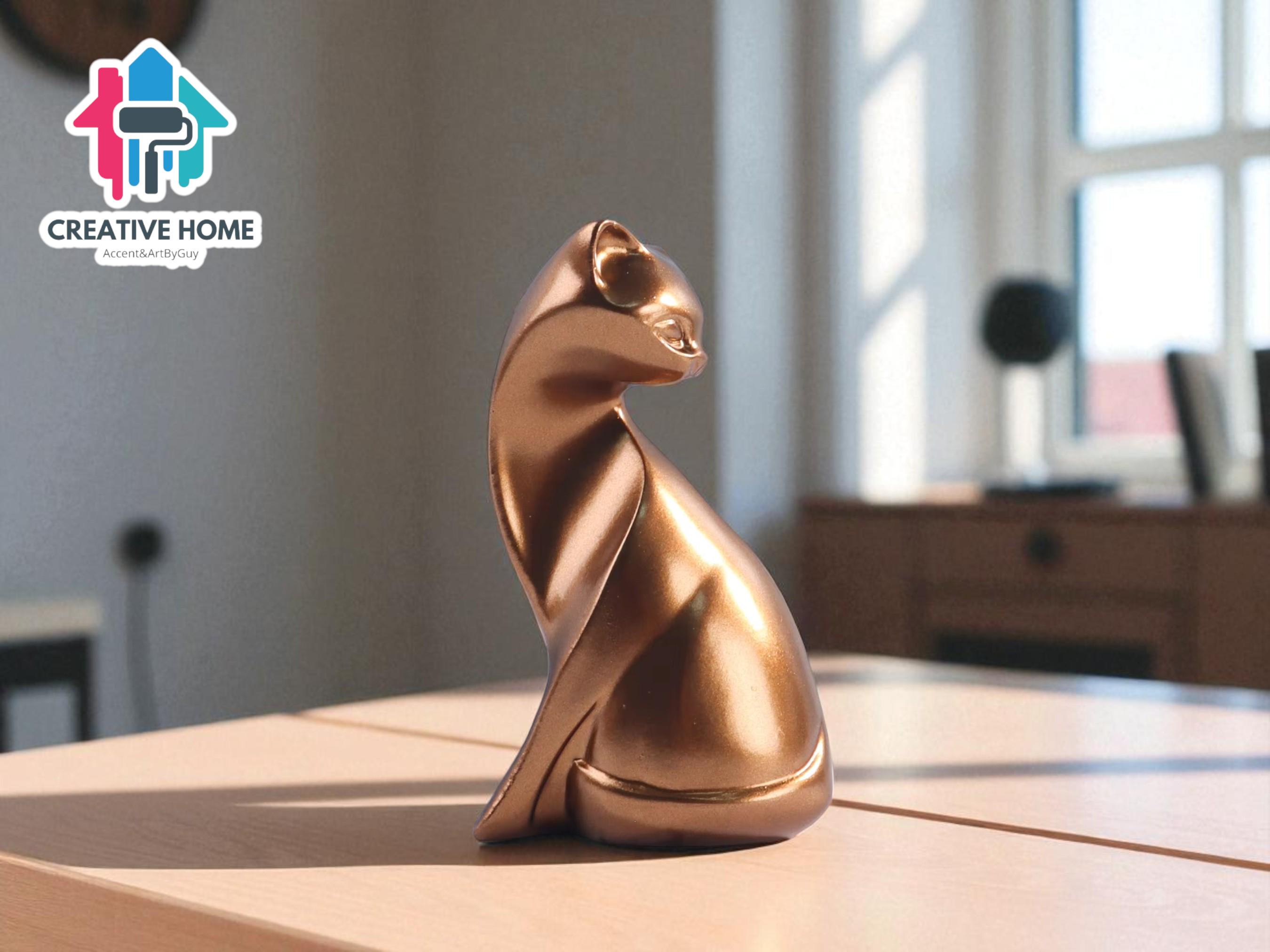 Cat Resin Sculpture Figurine | Indoor Shelf Display Decor | Artistic ...