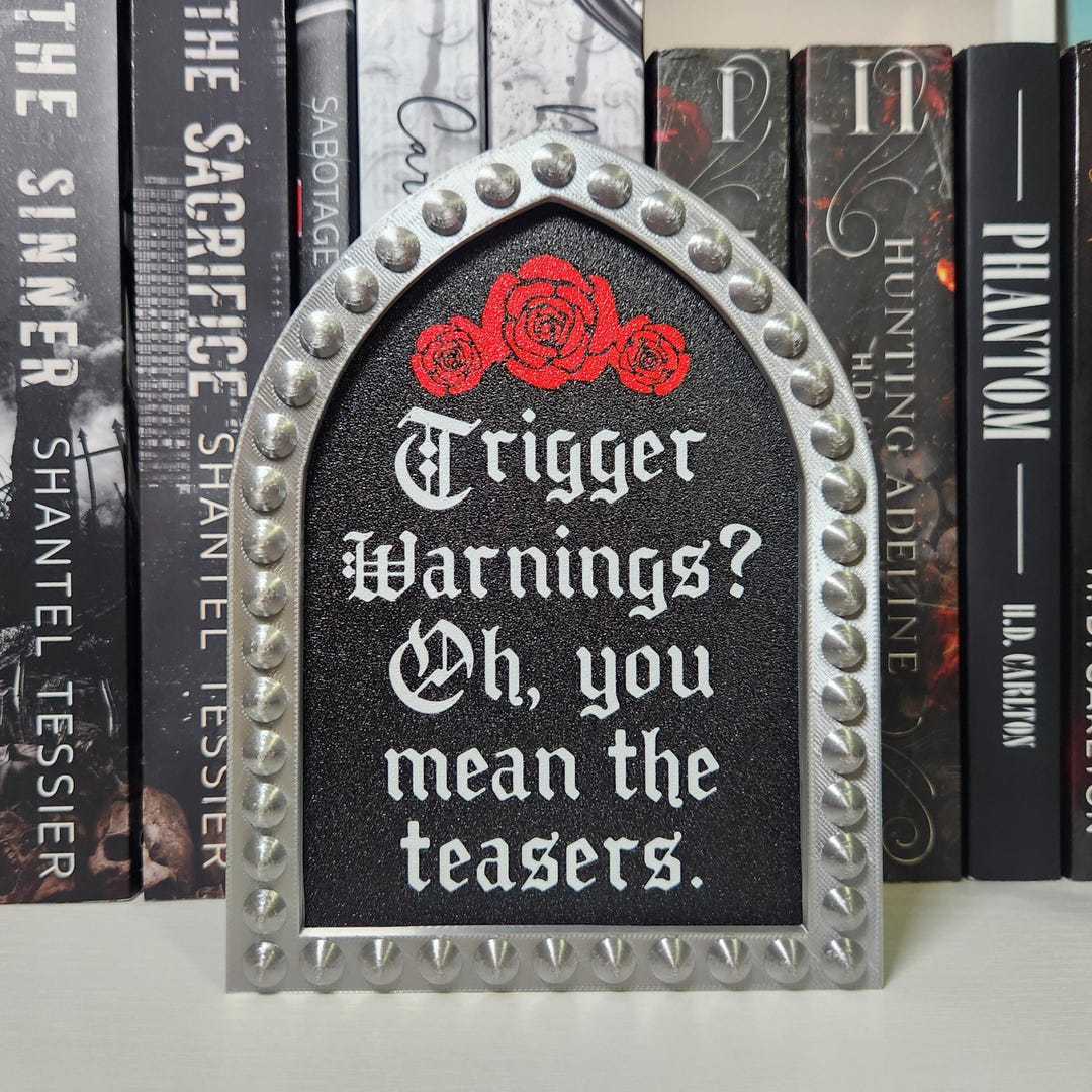 Trigger Warnings Standing Shelf Sign - Etsy