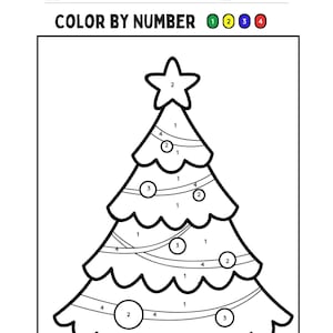 Christmas Color by Number Coloring Pages - Etsy