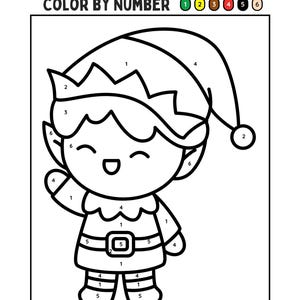 Christmas Color by Number Coloring Pages - Etsy