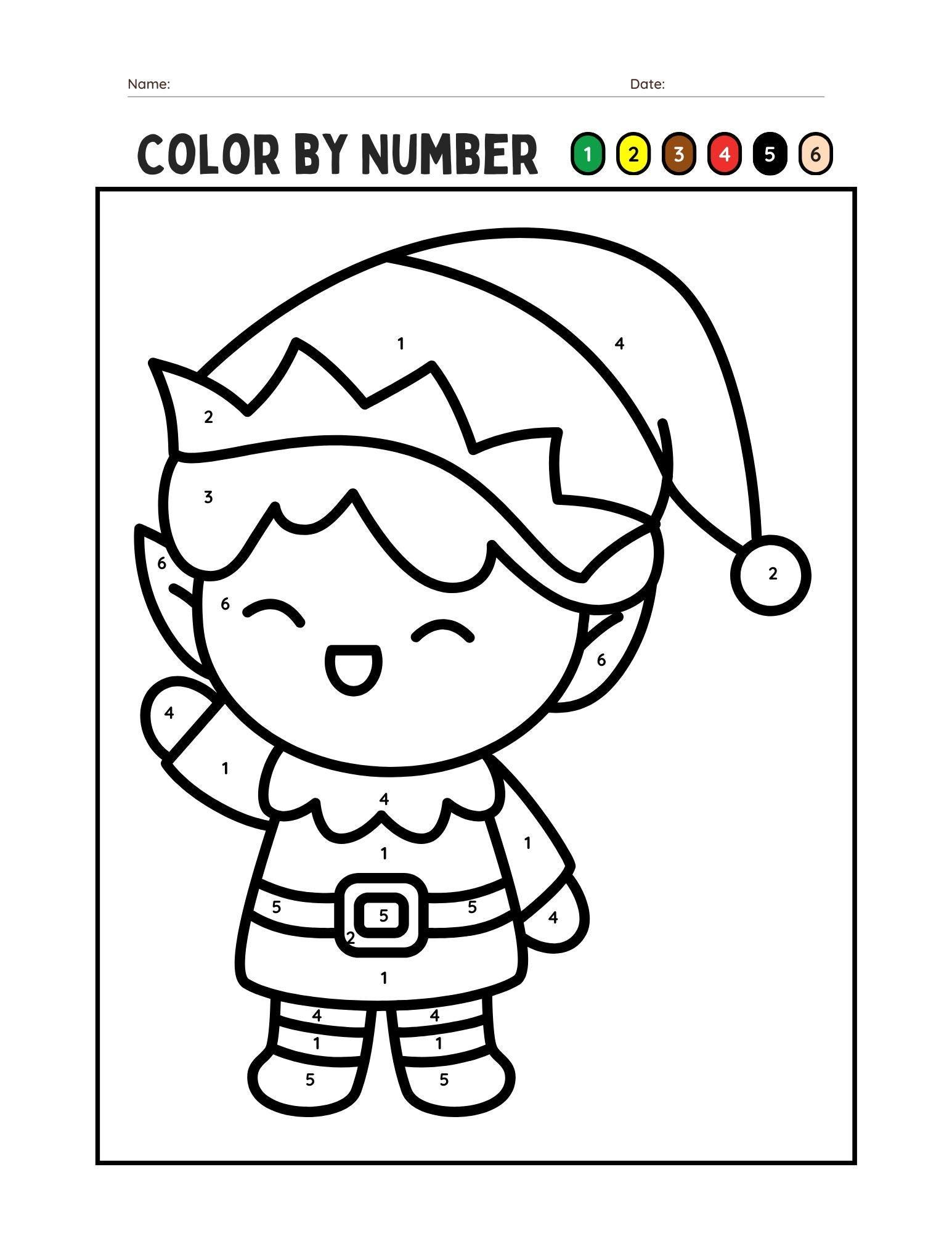Christmas Color by Number Coloring Pages - Etsy