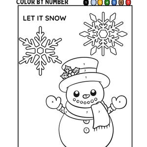 Winter Wonderland Color by Number Coloring Pages - Etsy