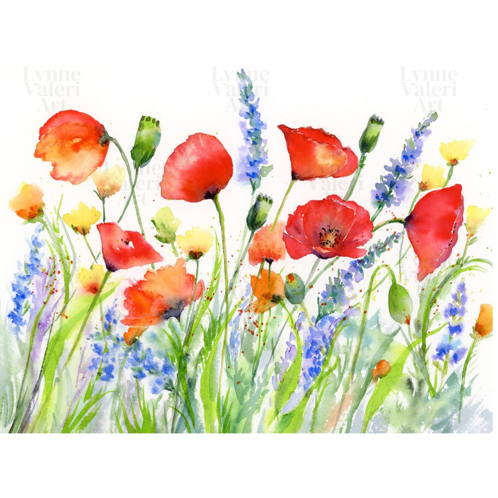 Poppies Art Print, Watercolor Poppies Painting, Wildflowers Art - Etsy