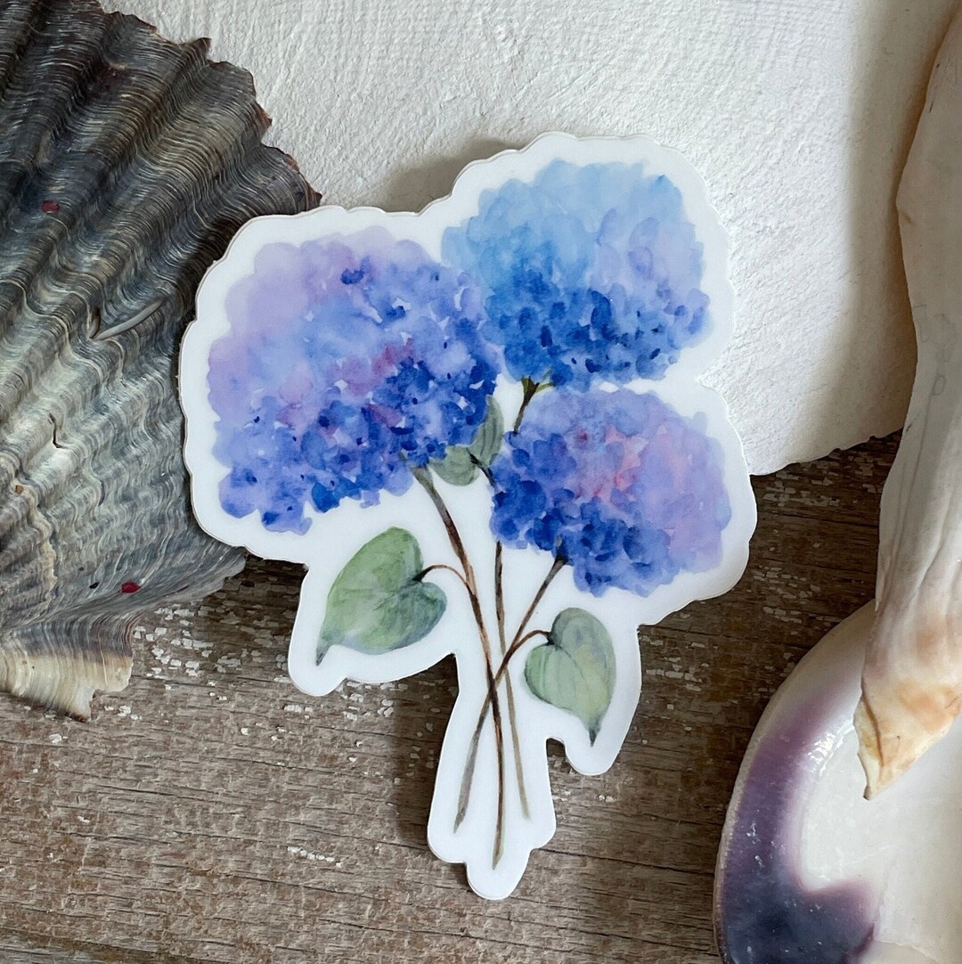 Flower Sticker Decal - Cape Cod Hydrangea Sticker - Etsy