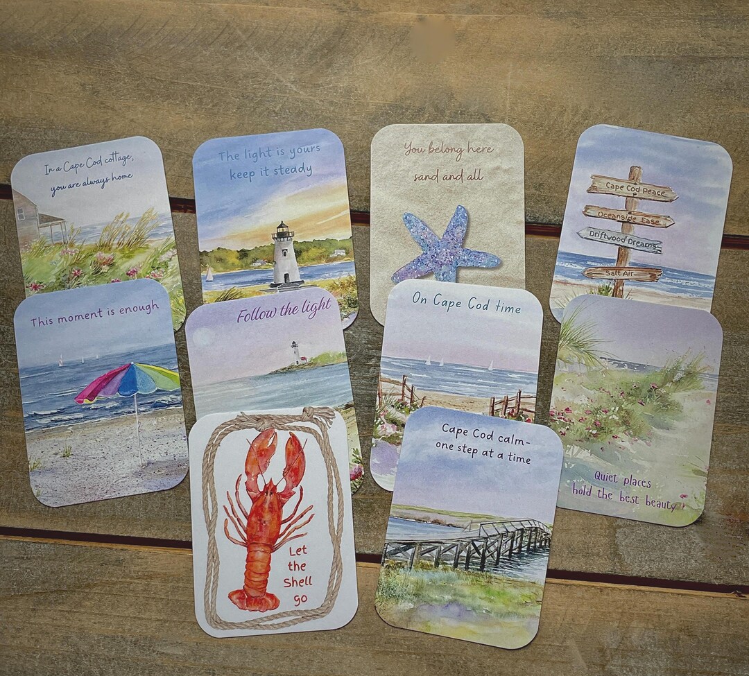 Cape Cod Inspirational Affirmation Cards Coastal Beach Gift for Ocean ...