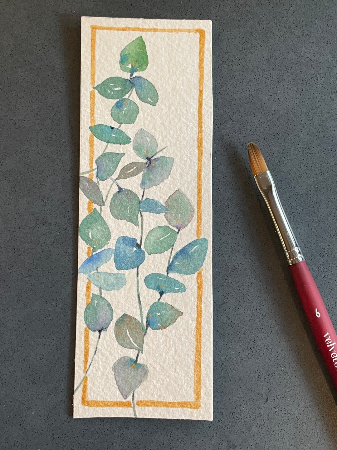 Hand Painted Watercolor Bookmark, Eucalyptus Botanical Design, Gifts ...