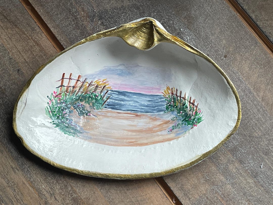 Cape Cod Seashell Hand-painted, Shell Trinket Dish, Beach Lovers Gift ...