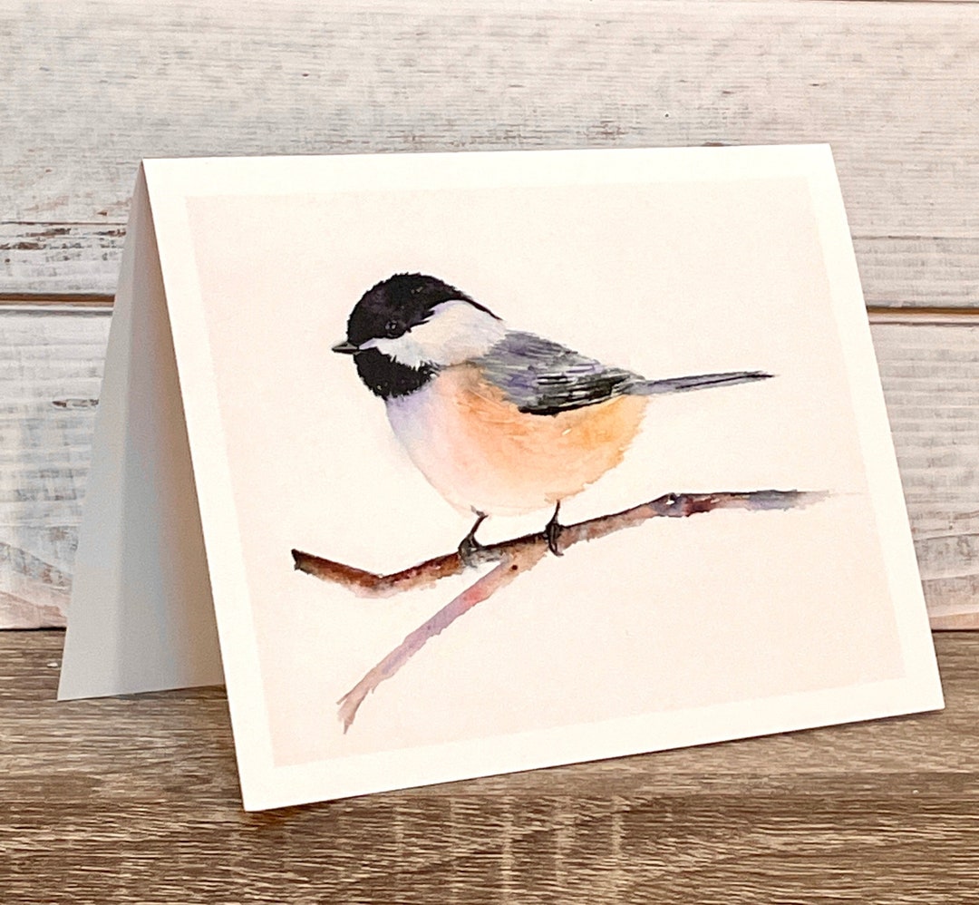 Chickadee Note Cards, Watercolor Cards Set, Blank Notecards, Bird Note Cards Set - Etsy