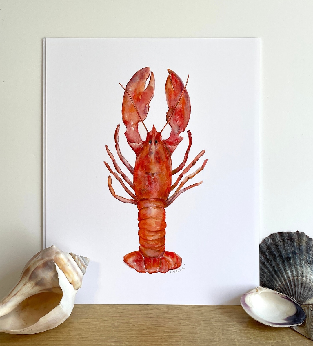 Lobster Art Print, Watercolor Lobster Painting, Cape Cod Art, Coastal ...