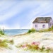 Cape Cod Watercolor Beach Painting Summer Cottage Art Print - Etsy