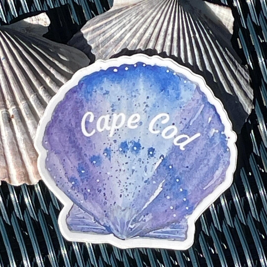 Cape Cod Scallop Shell Decal Sticker, Vinyl Coastal Ocean Decal ...