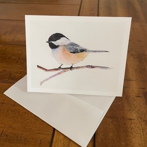Chickadee Note Cards, Watercolor Cards Set, Blank Notecards, Bird Note Cards Set - Etsy