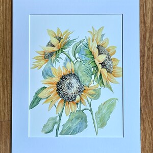 Sunflowers Wall Art, Watercolor Floral Print, Autumn Wall Decor ...
