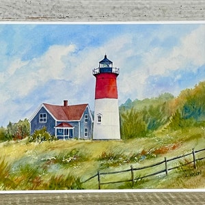 Cape Cod Art Lighthouse Art Print Watercolor Art Lighthouse Cape Cod ...