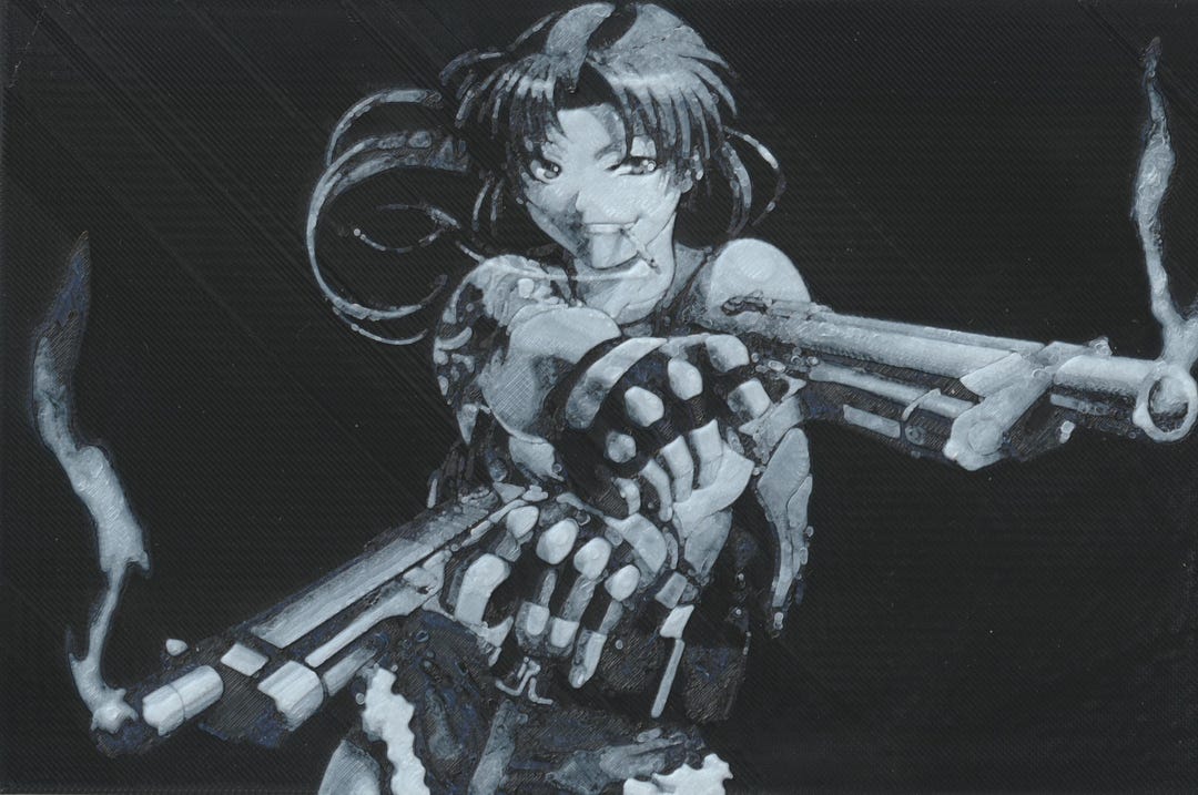 BLACK LAGOON Revy 3D Printed Wall Art - Etsy