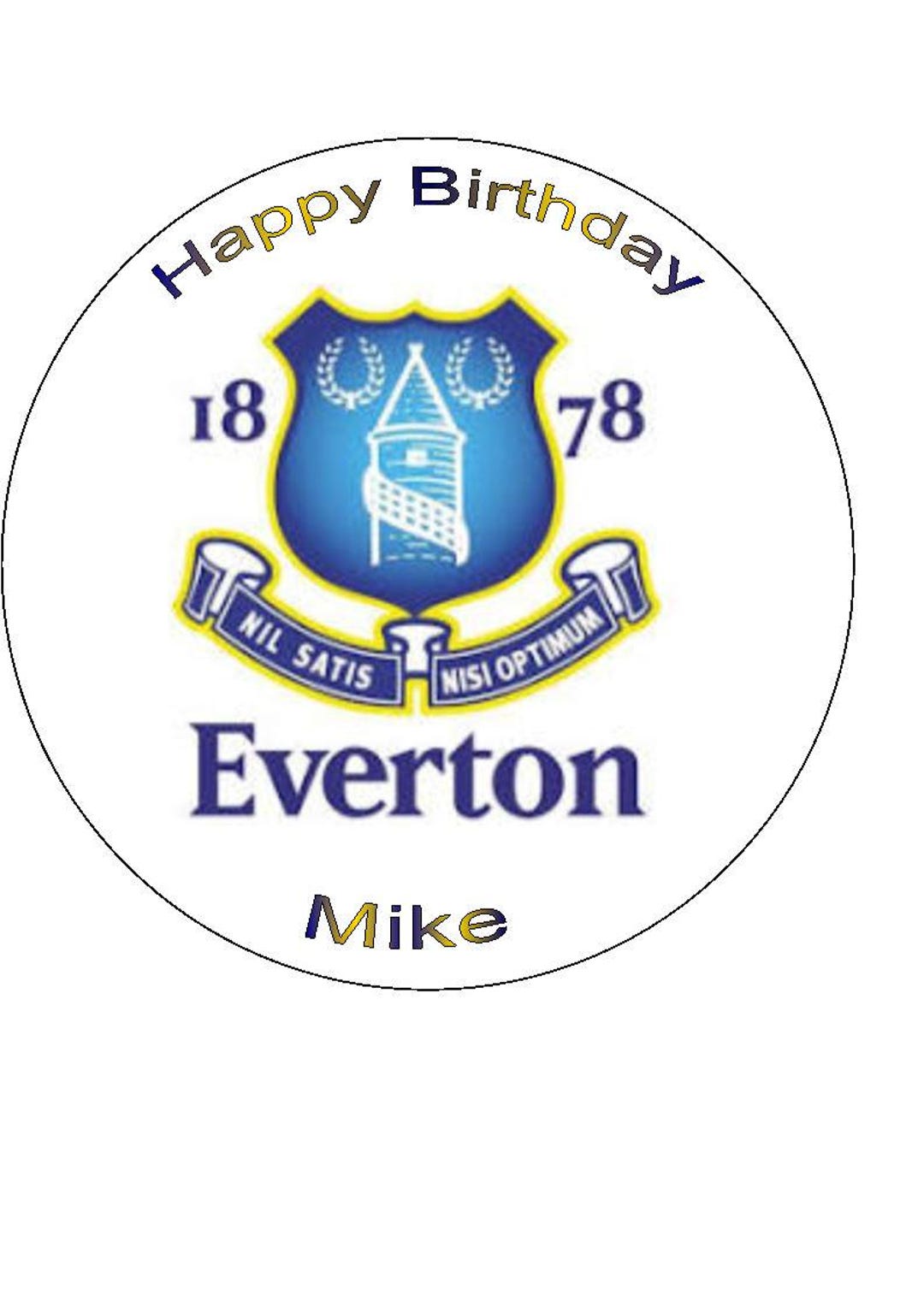 Everton Fc Inspired Cake Topper 7.5 Circle - Etsy UK