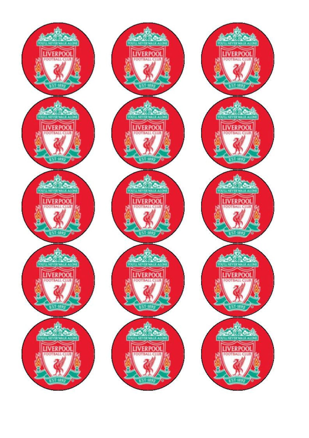 Liverpool Fc Inspired Rice Paper Pre Cut Cupcake Toppers - Etsy