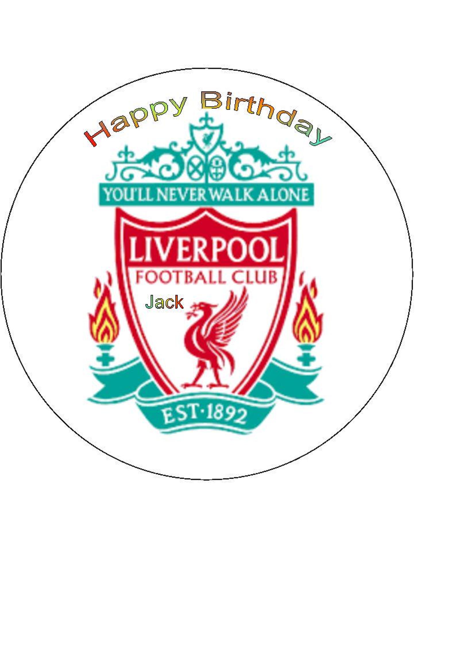 Liverpool Fc Inspired Cake Topper 7.5 Circle - Etsy