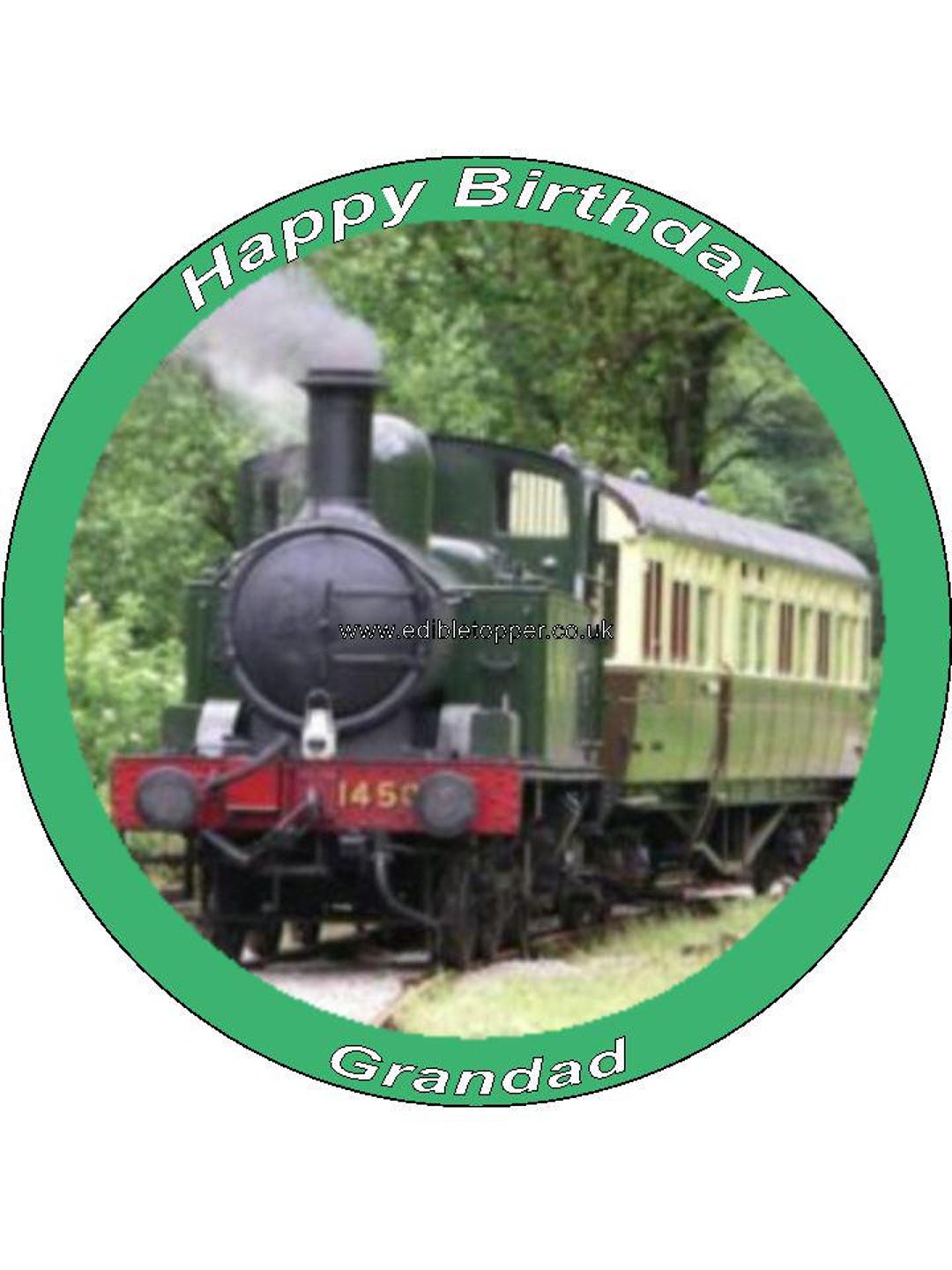 Steam Train Personalised Edible Cake Topper 7.5 Circle - Etsy