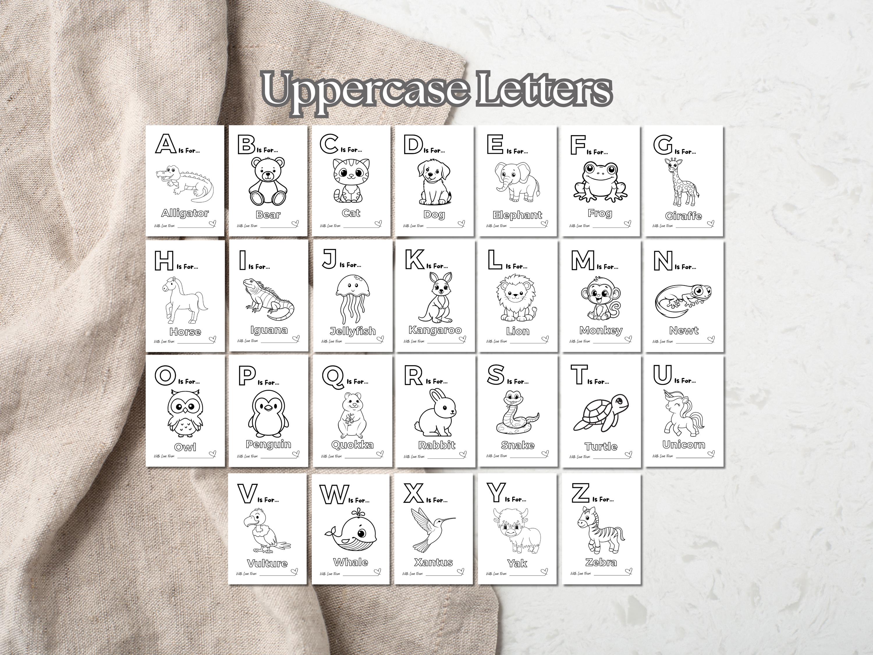 ABC Baby Shower Coloring Sheets | Animal Alphabet Colouring Pages ...