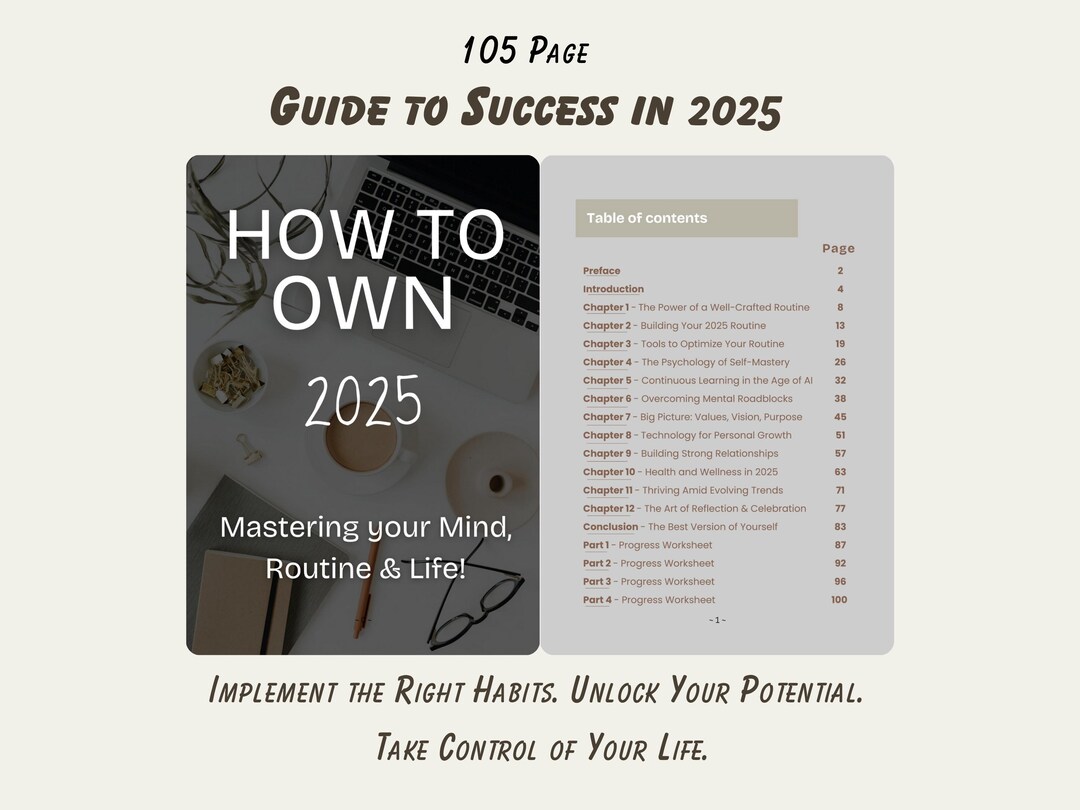 How to Own 2025 - Step by Step Workbook, New Year Planner With Activity ...