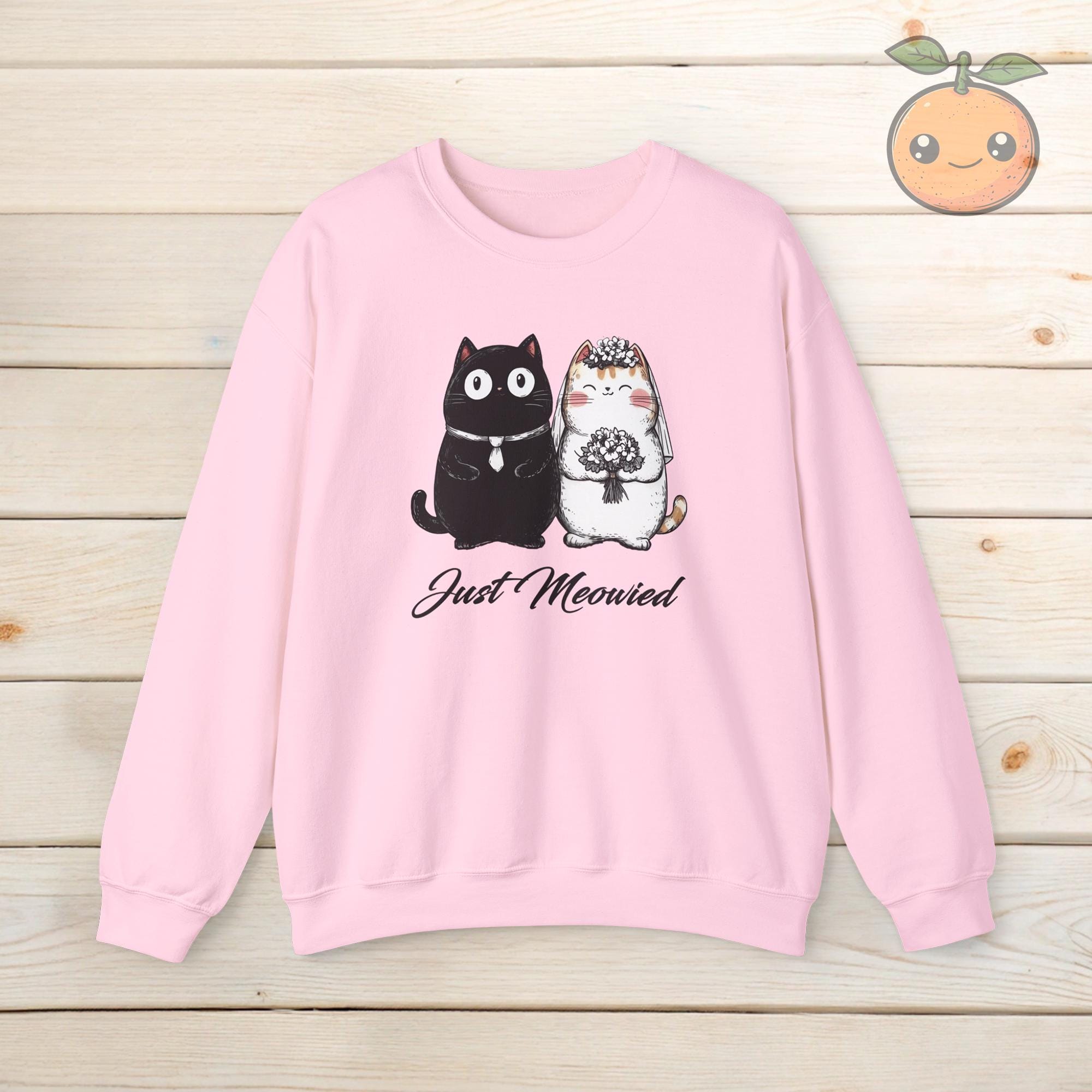 Romantic Wedding Cats Sweatshirt, Just Meowied Bridal Cat Love Gift for ...