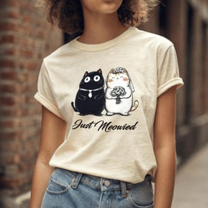 Romantic Wedding Cats Tee, Just Meowied T-shirt, Bridal Cat Love Shirt ...