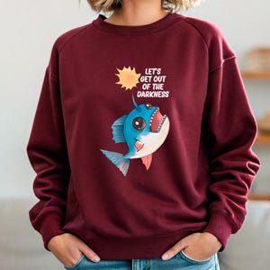 Abyssal Angler Fish Sweatshirt | Funny Evil Fish Jumper | Dark Sea ...