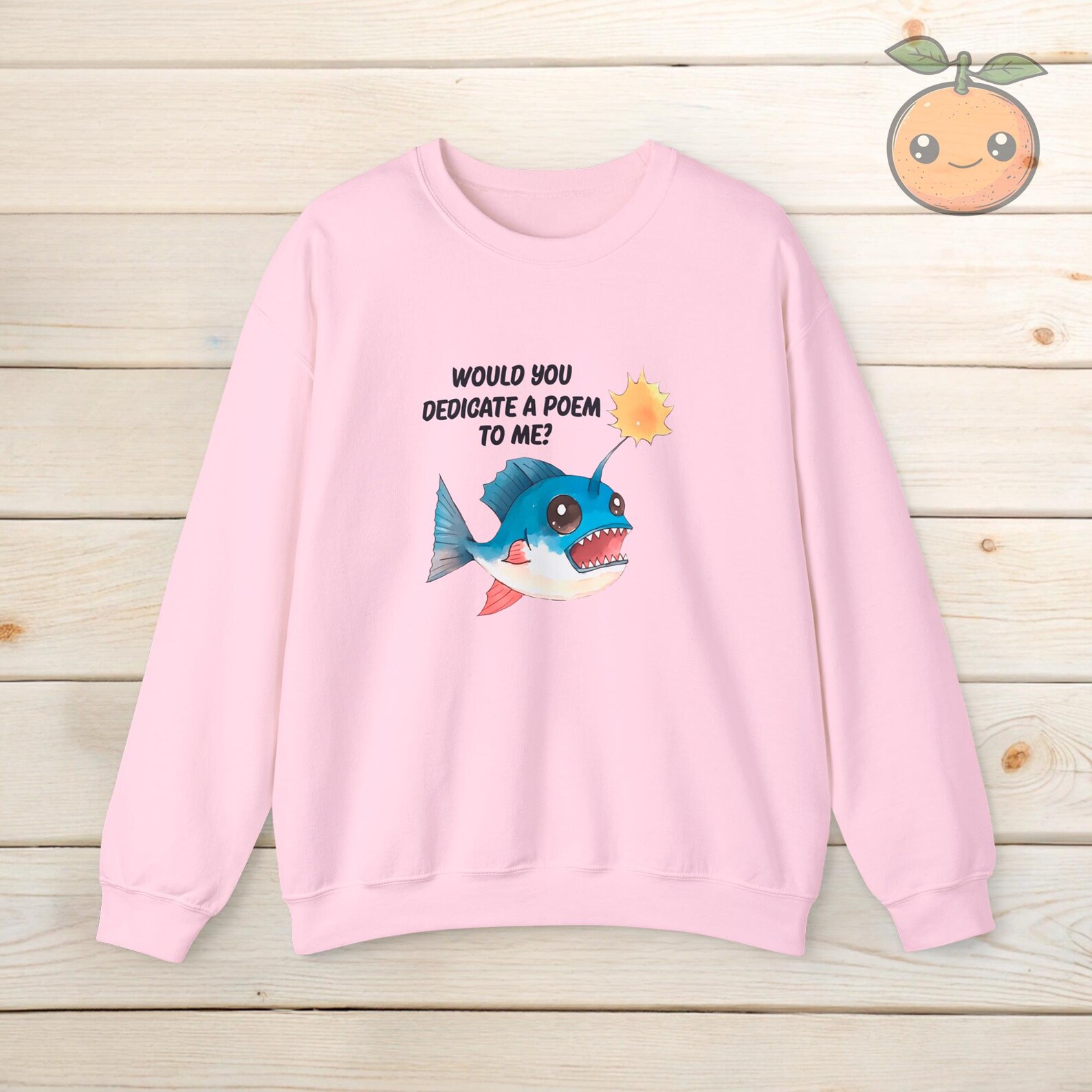 Abyssal Angler Fish Crewneck Sweatshirt, Evil Fish Jumper, Funny Fish ...