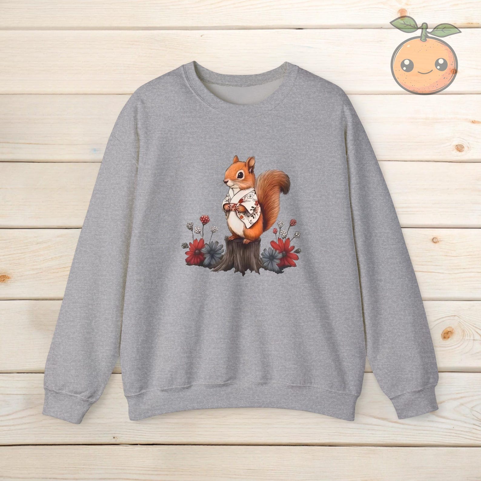 Squirrel With Kimono Sweatshirt | Vintage Animal Pullover, Japanese ...