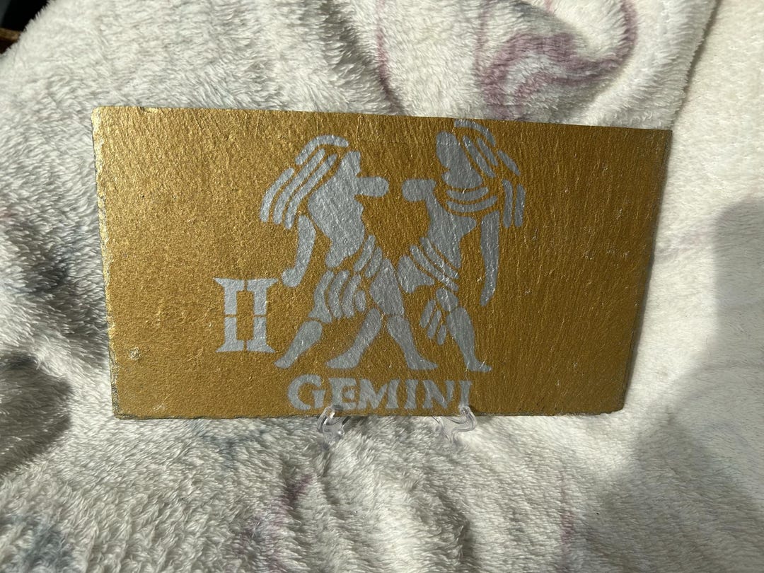 Personalised Gemini Slate Plaque, Unique Wall Decor to Celebrate Your ...