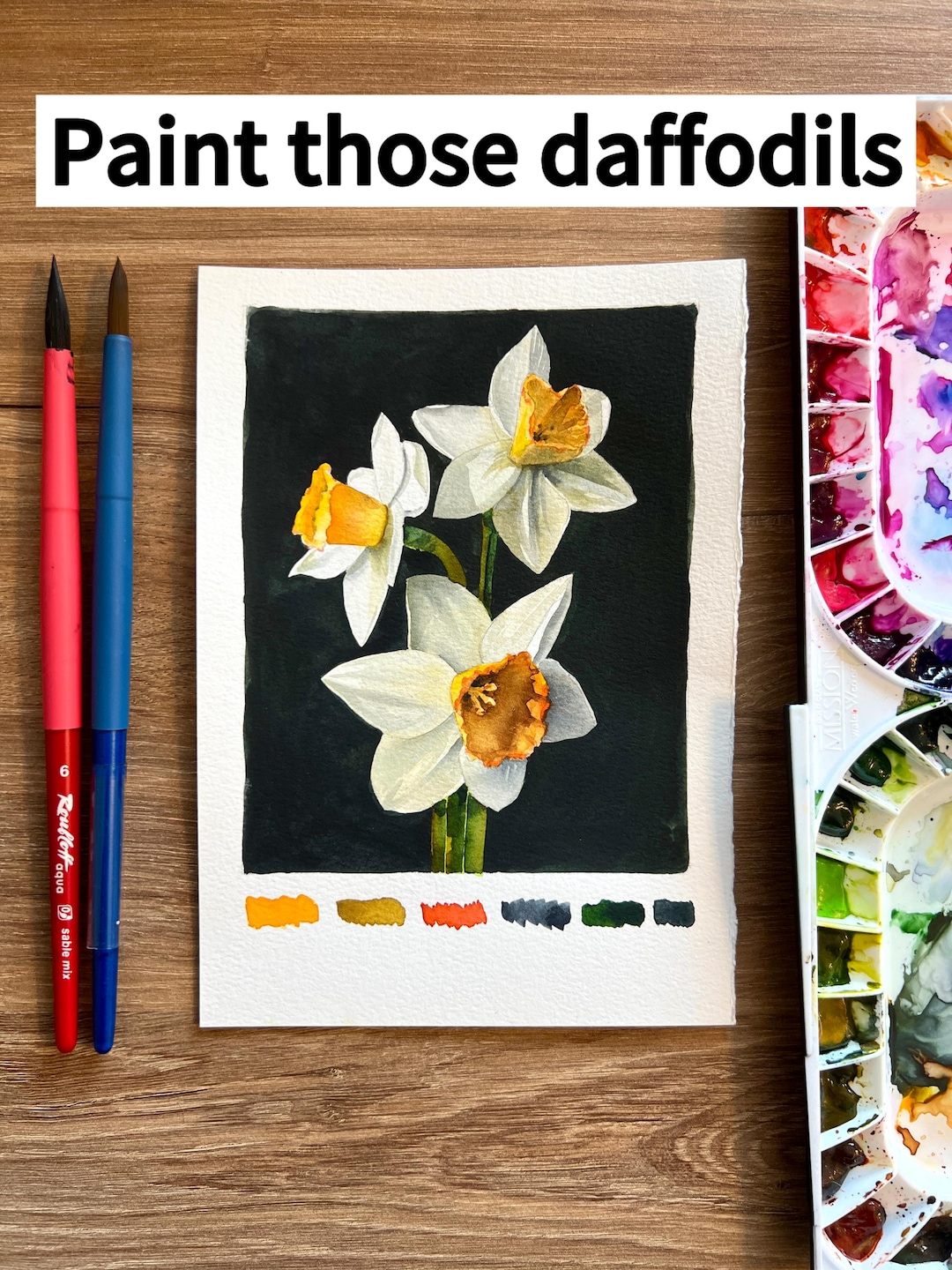 Daffodils Drawing Outline PDF Digital Download for Coloring or Painting ...