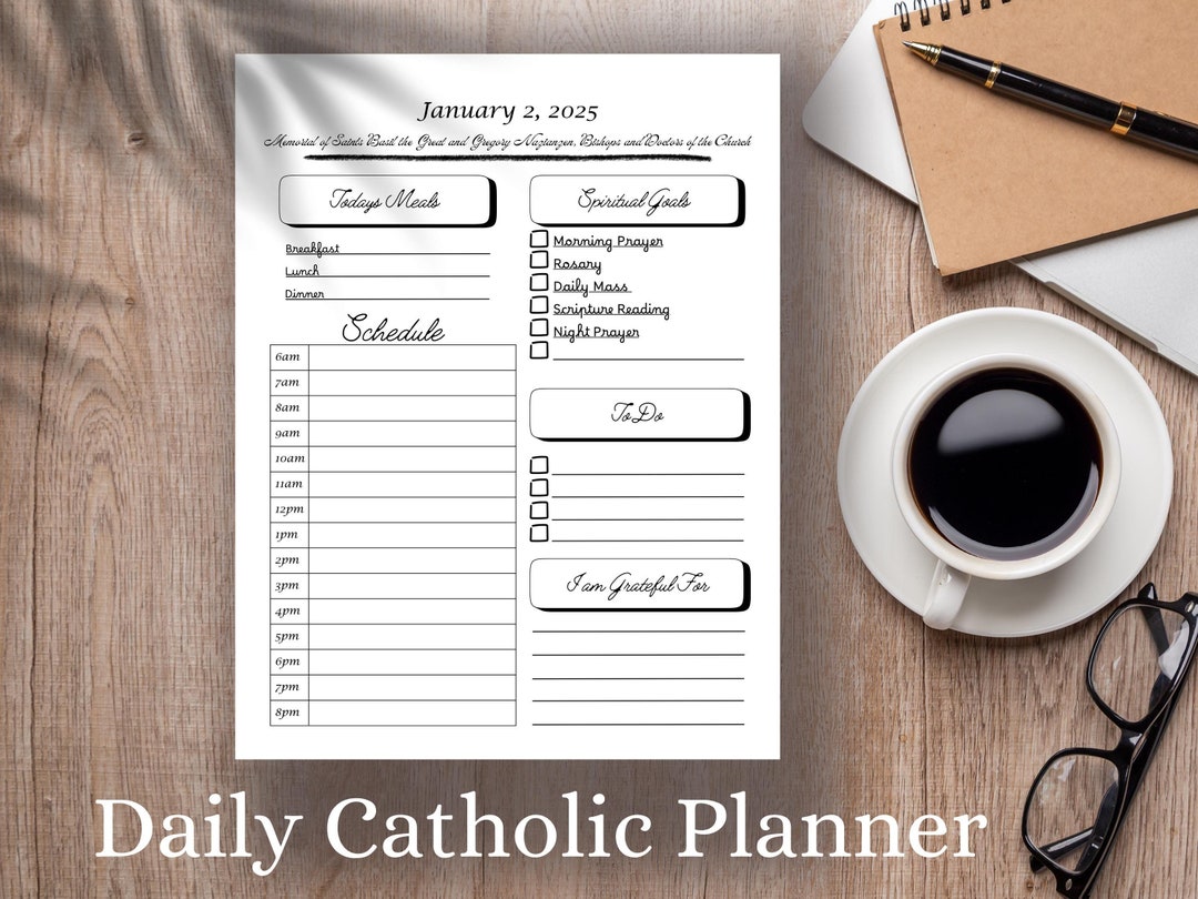 Catholic Daily Planner | 2025 Planner | Digital Download - Etsy