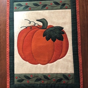 Pumpkin Fall Autumn Harvest Quilted Mug Rug Quiltsy Handmade - Etsy
