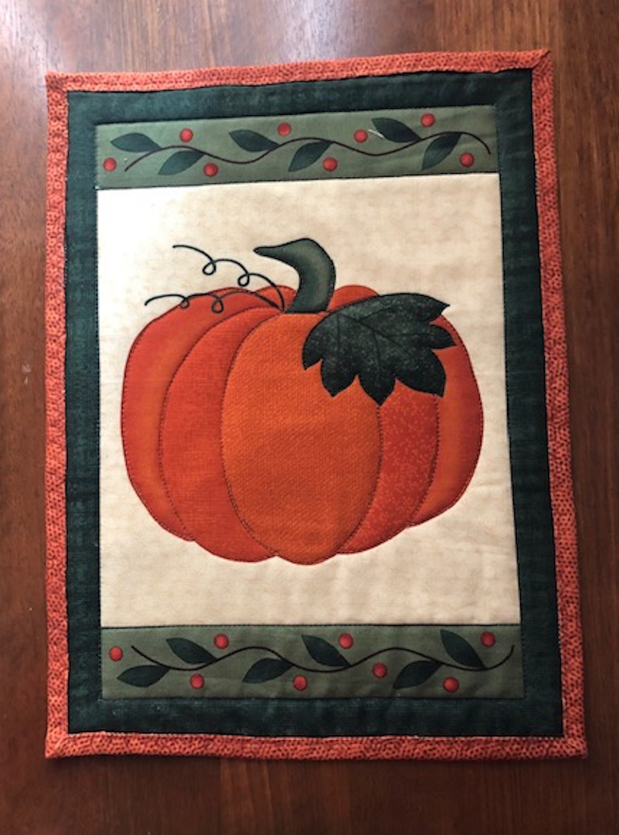 Pumpkin Fall Autumn Harvest Quilted Mug Rug Quiltsy Handmade - Etsy