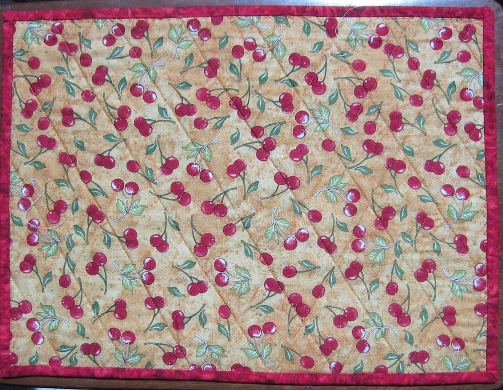 Sweet Juicy Cherries Chicken Mug Rug or Table Topper - Etsy