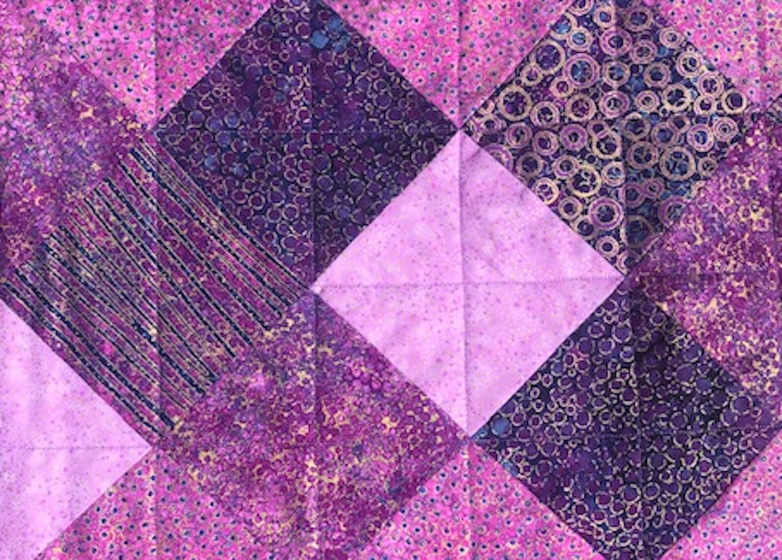 Shimmering Quilted Table Runner in Purple and Pinks With Gold - Etsy