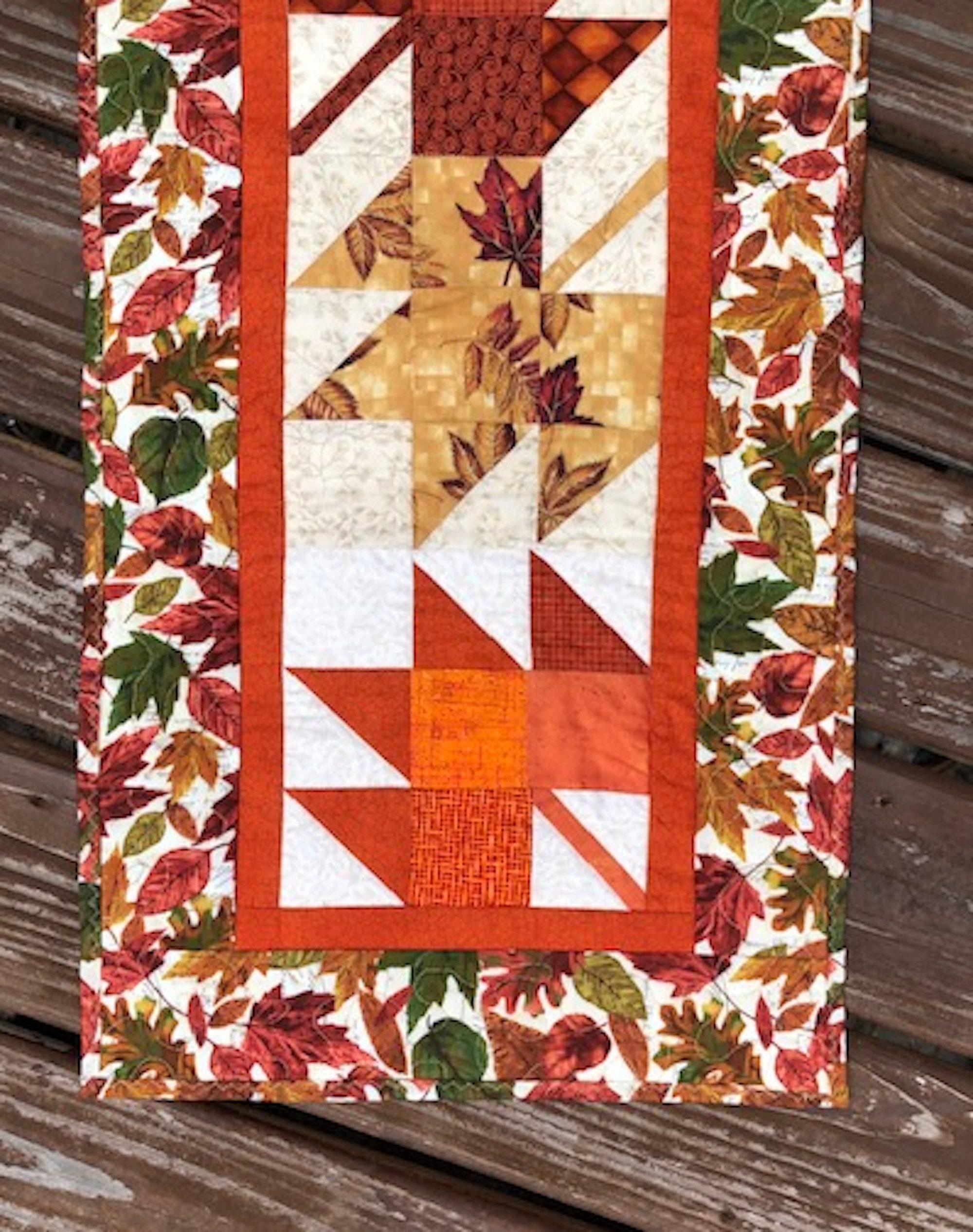 Fall Autumn Leaves Pieced Quilted Table Topper Quiltsy - Etsy