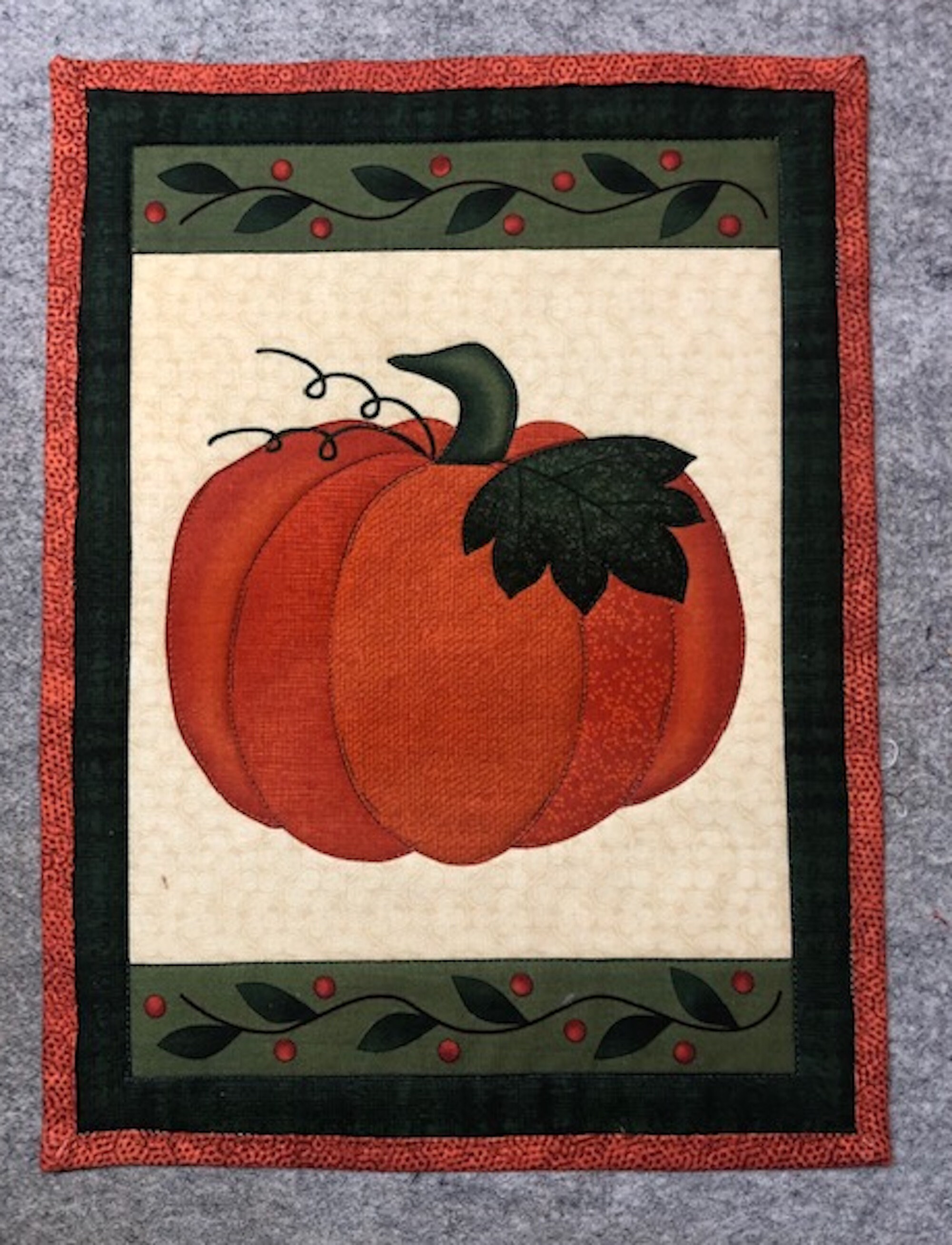 Pumpkin Fall Autumn Harvest Quilted Mug Rug Quiltsy Handmade - Etsy