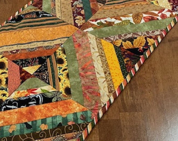 Quilted Table Runner, Fall Runner, Halloween Runner, Quilted Fall ...