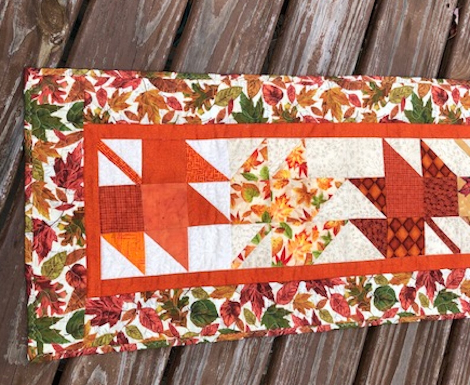 Fall Autumn Leaves Pieced Quilted Table Topper Quiltsy - Etsy