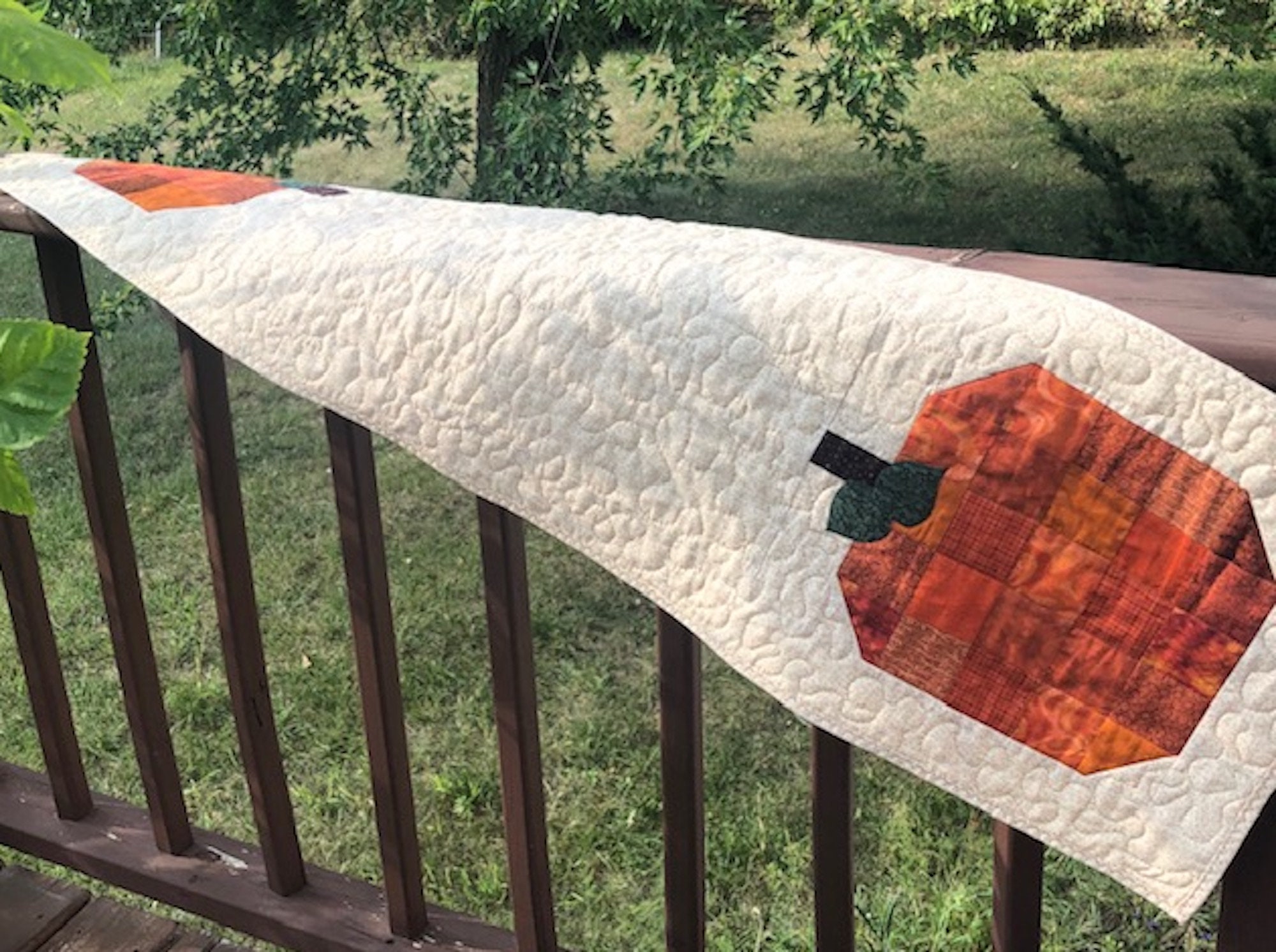 Pumpkin Fall Autumn Pieced Quilted Table Runner Quiltsy Handmade - Etsy