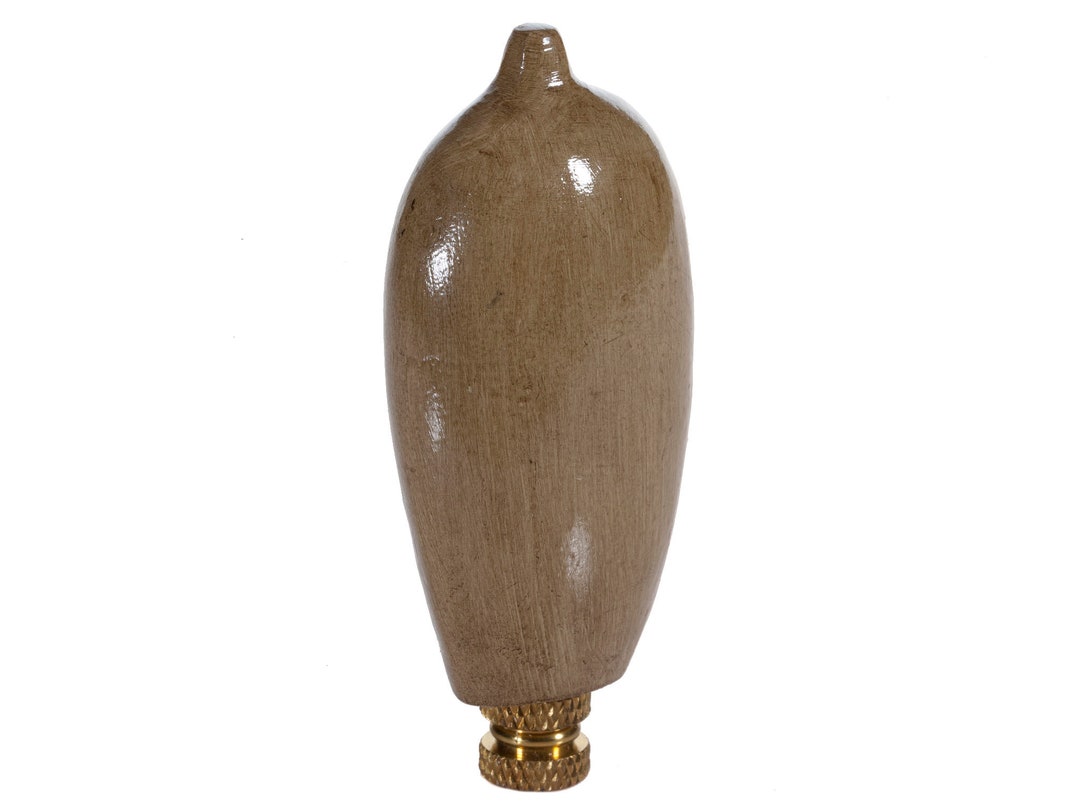 Extra Large Contemporary Taupe Lamp Finial Glazed Lampshade Topper - Etsy