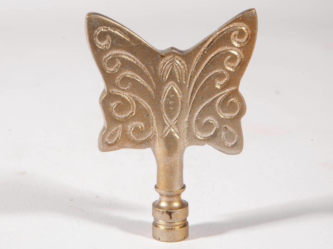 Fabulous Vintage Large Silver Metal Butterfly Lamp Finial - Etsy