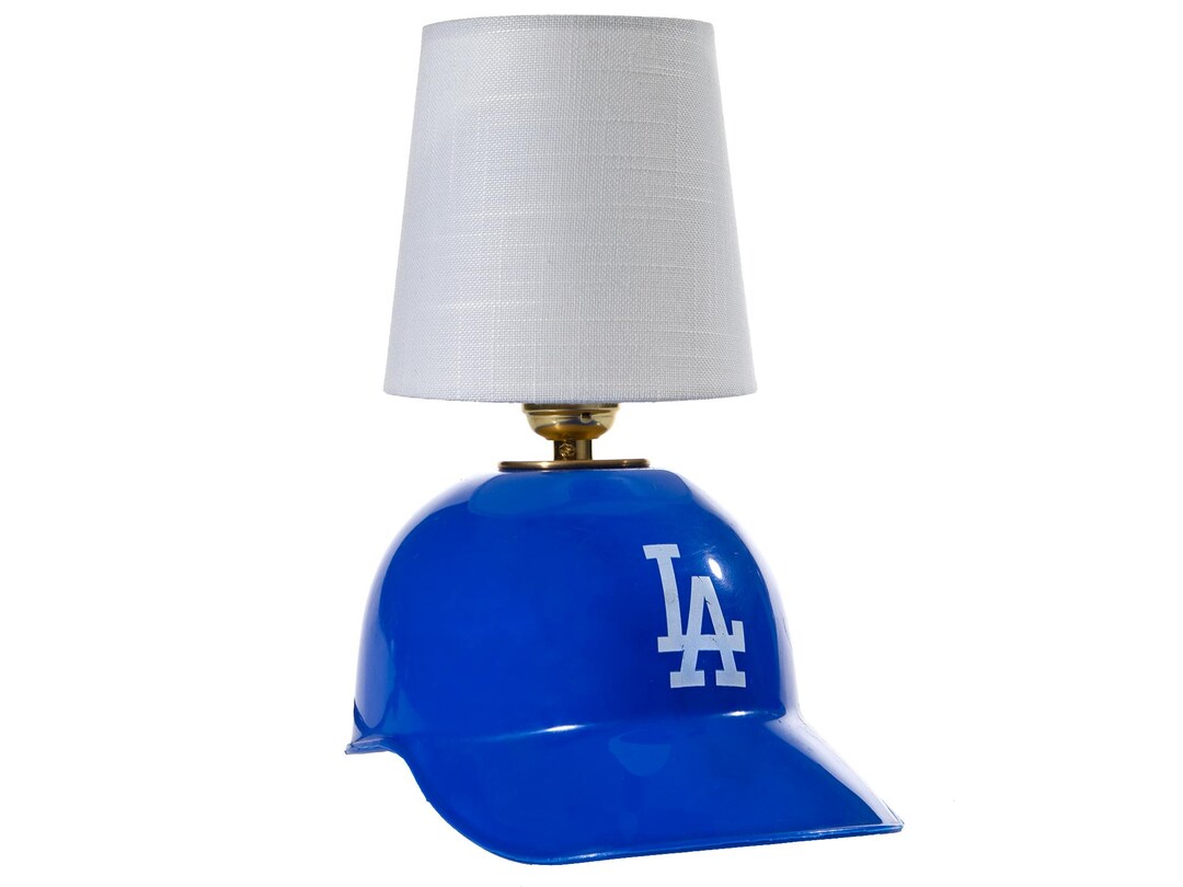 Los Angeles Dodgers One-of-a-kind Small Baseball Lamp - Up-cycled Blue ...
