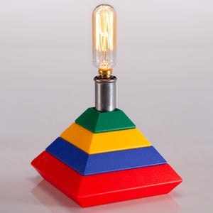 Hand Crafted Happy Little Lamp With New Filament Lightbulb Colorful ...